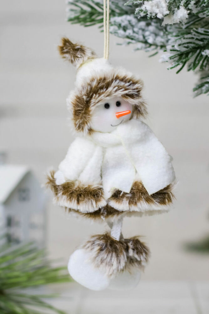 Ёлочная игрушка снеговичок хейки, текстиль, 13 см, Kaemingk 902444-2