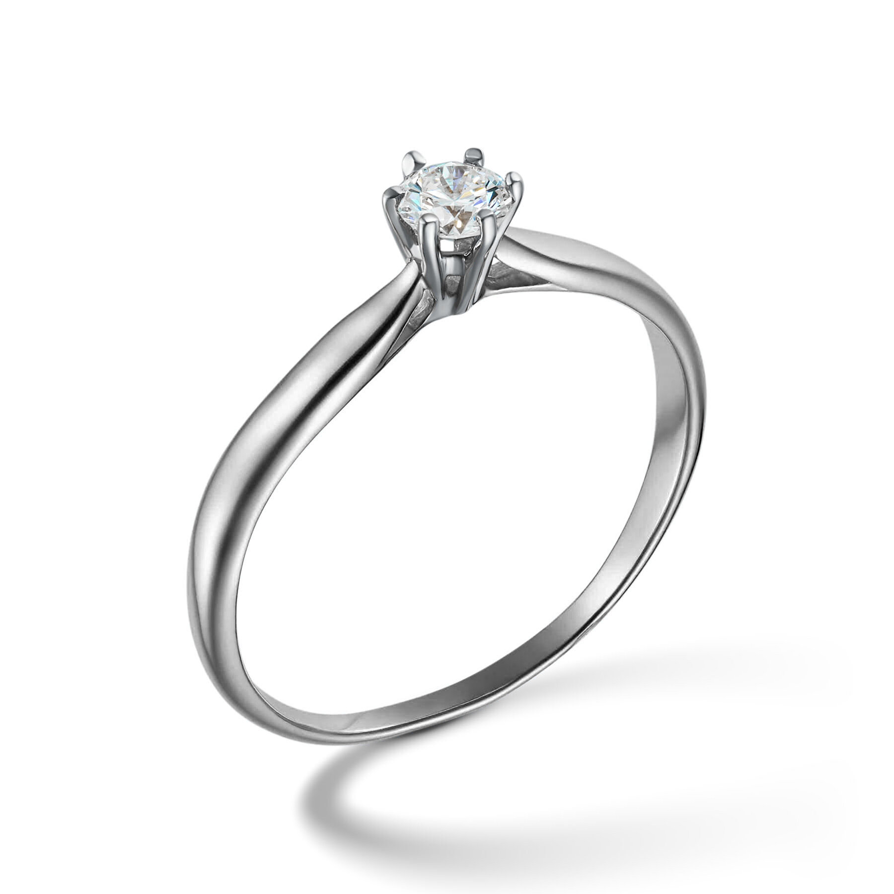 Кольцо помолвочное, белое золото, 585 проба, бриллиант