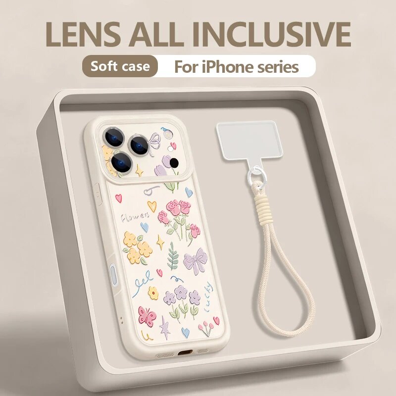 Мягкий чехол-ремешок для iPhone 17 Pro Max 16 14 15 17 Pro 12 13 Pro Айфон 16 Про Макс, A762 White