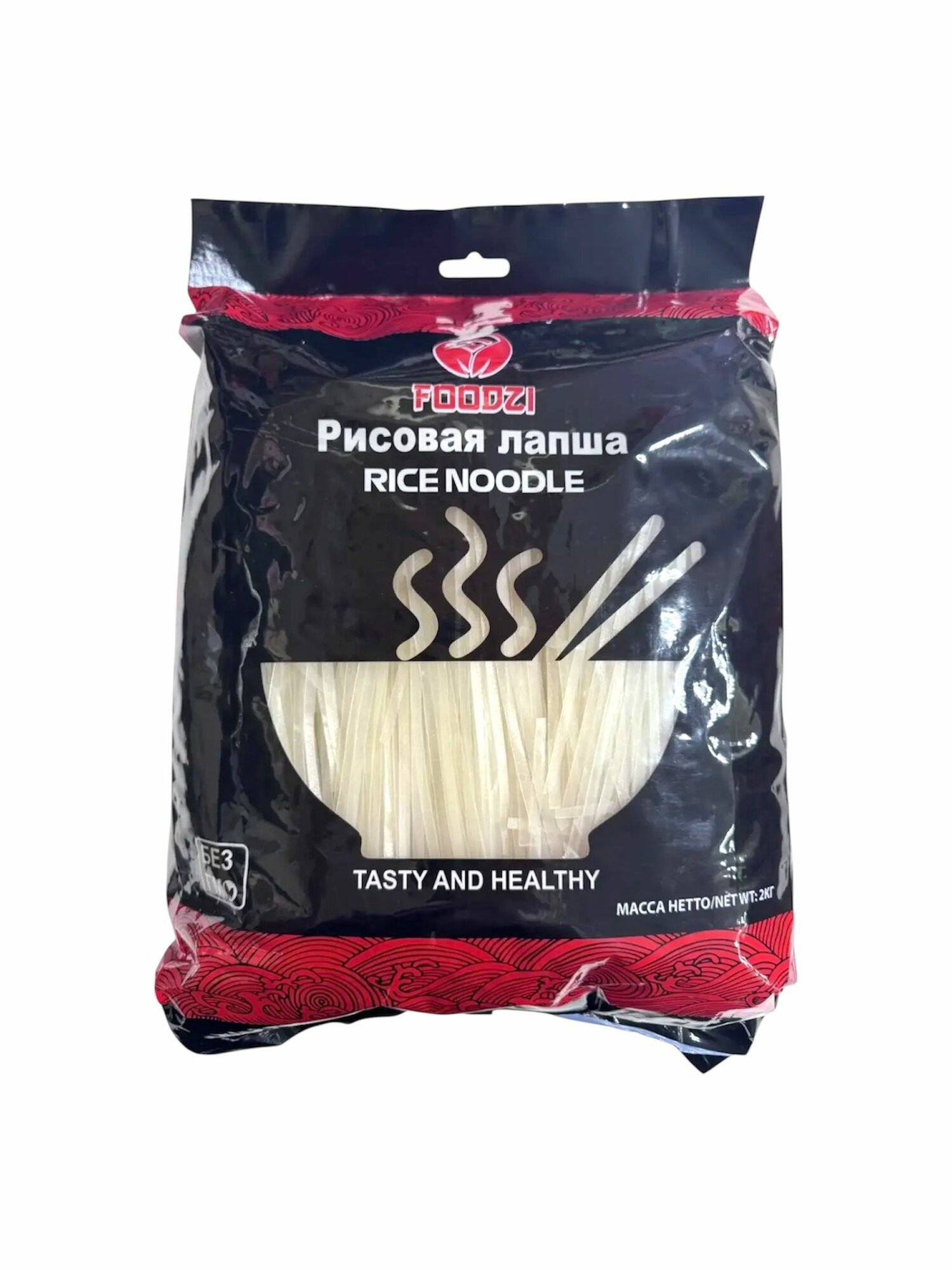 FOODZI Рисовая лапша плоская полоска Rice Noodle 2 кг