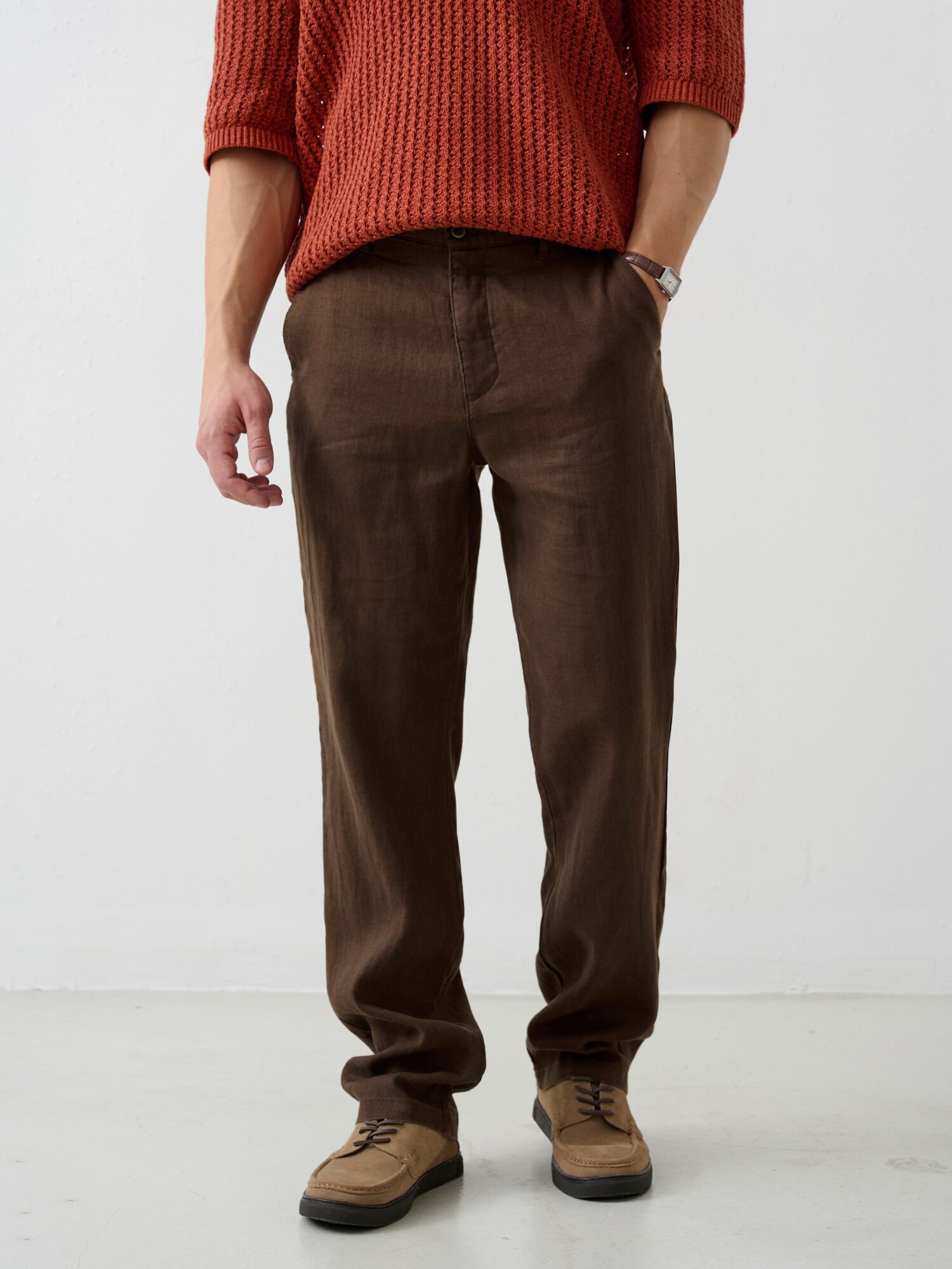 Брюки льняные