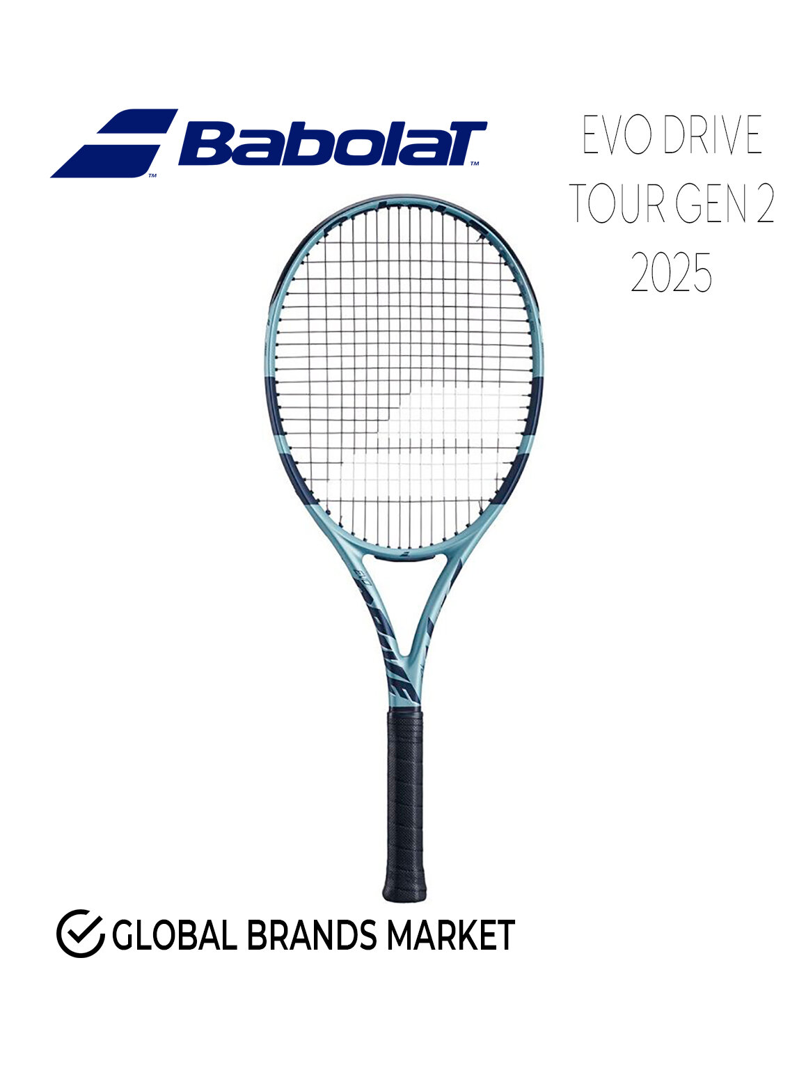 Теннисная ракетка Babolat Evo Drive Tour Gen 2 (2025) 101549, ручка: 2, 285 гр
