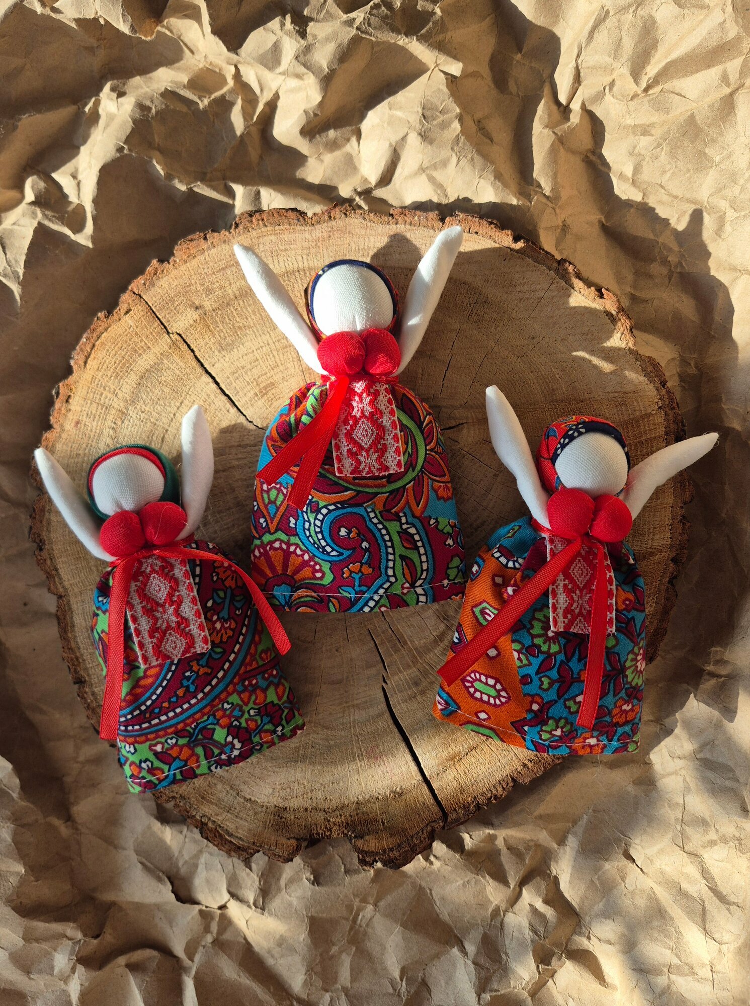 Кукла-оберег "Благодать" ручная работа, 12см, для исполнения желаний, текстиль