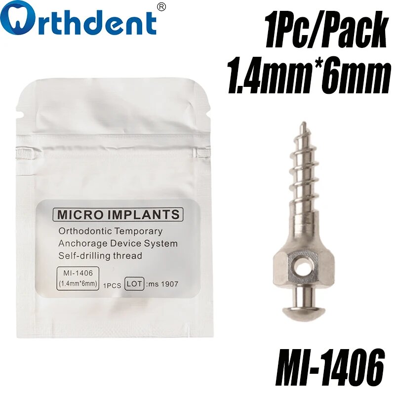 Orthdent мини-винт для зубного имплантата 1.4x6mm, 1шт