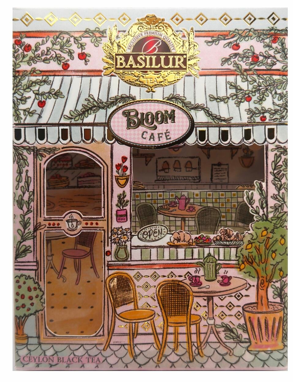 Чай черный Basilur Цветочное кафе василек, гранат и земляника, 75г