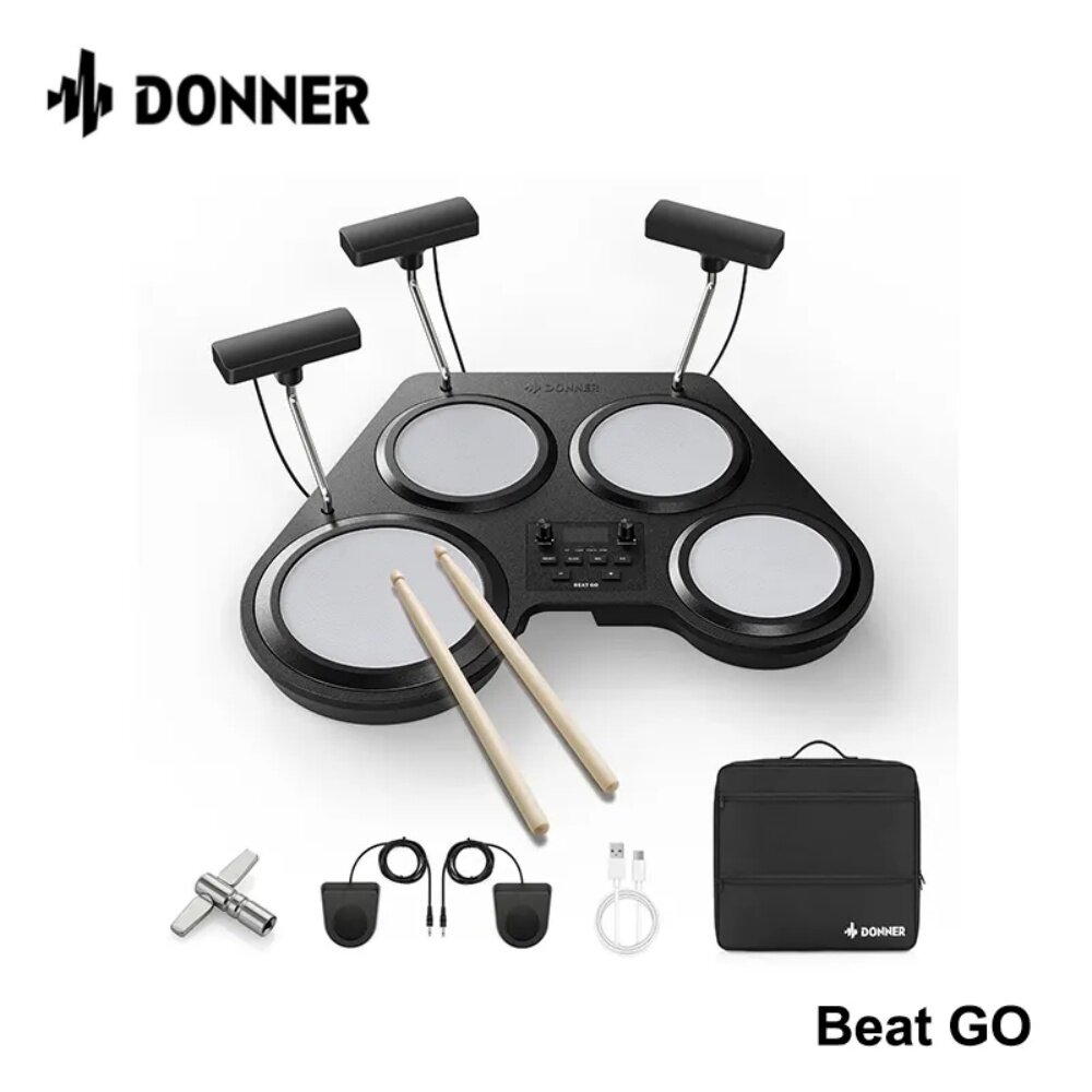 Ударная установка Donner "Beat Go", цифровая, 15 инструментов, 30 композиций, 180 звуков