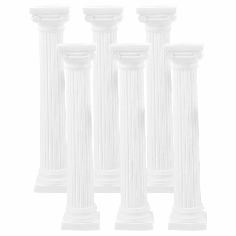 Белая декоративная римская колонна из пластика для декора и ремесленных проектов, 6 шт