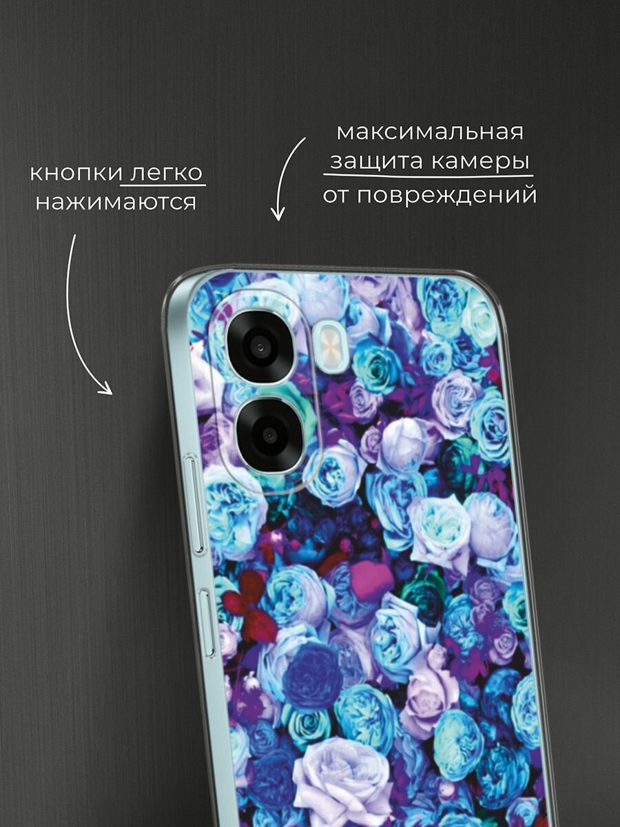 Силиконовый чехол на Oppo A6x / Оппо A6x с принтом Цветочный ковер — фото 1