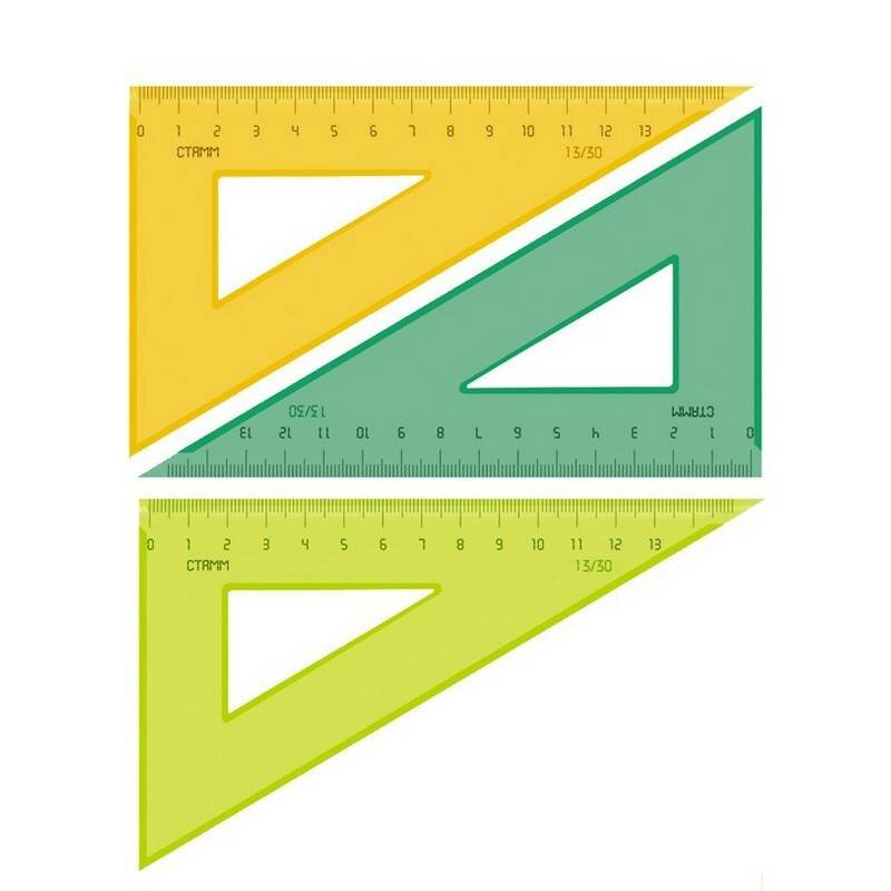 Треугольник Neon Cristal пластиковый 13 см 30 градусов в асс. Стамм 47405
