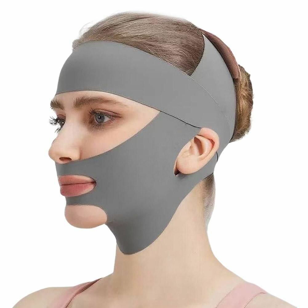 Маска для лица подтягивающая овал лица от второго подбородка, дышащий бандаж для морщин на лбу и носогубных складок