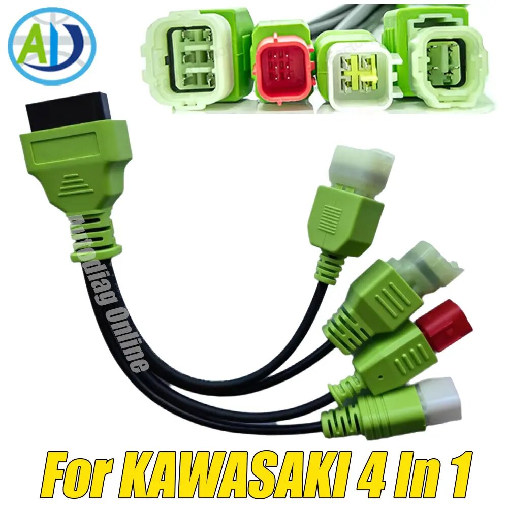 Диагностический кабель OBD2 для мотоцикла Kawasaki Z/Ninja/Versys/Vulcan Series, диагностический соединительный кабель OBDII для Kawasaki 4, 6 контактов