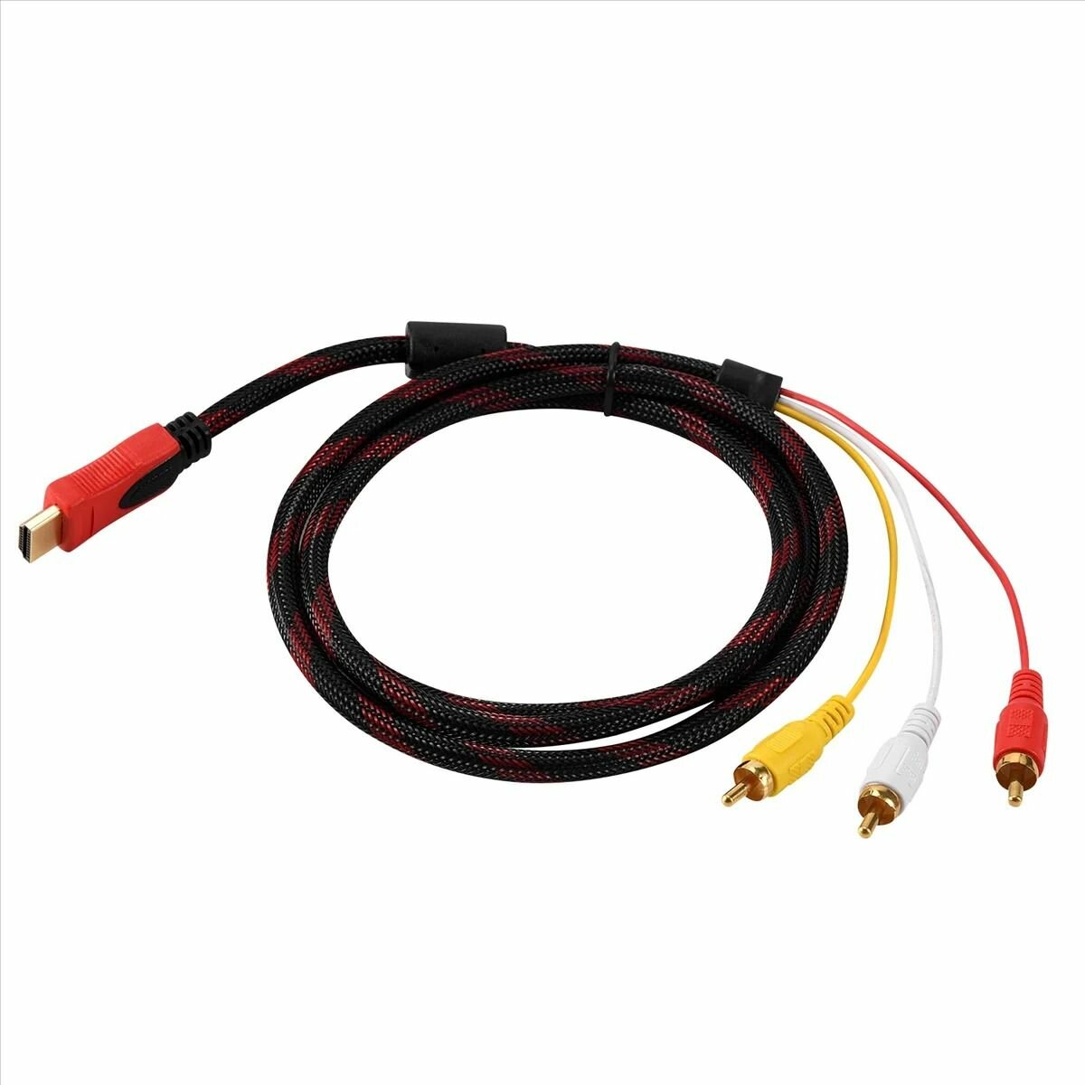 Кабель HDMI на 3RCA Нейлоновый для HDTV и DVD 1.5M 1080P Видео Адаптер