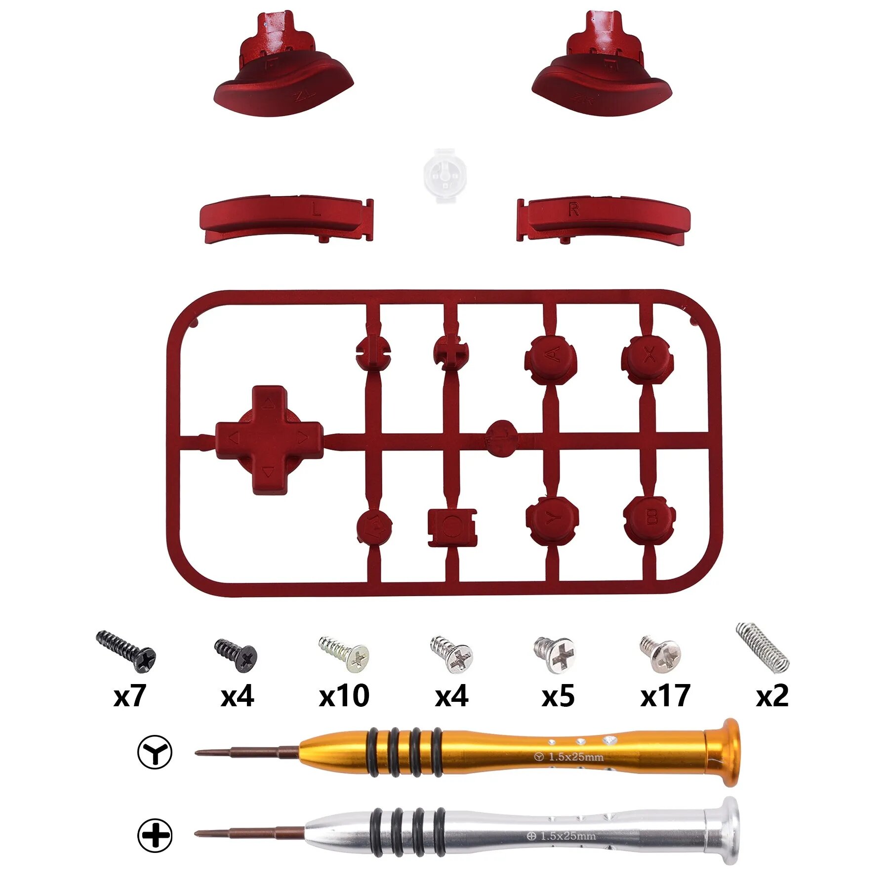 Сменные кнопки eXtremeRate для Nintendo Switch Lite - черный и белый Scarlet Red