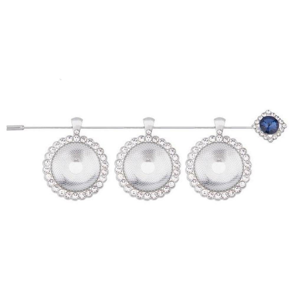 Круглый стеклянный медальон для фото, Стиль 3