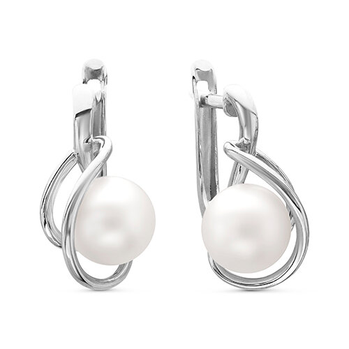 Серьги Яхонт, серебро, 925 проба, жемчуг