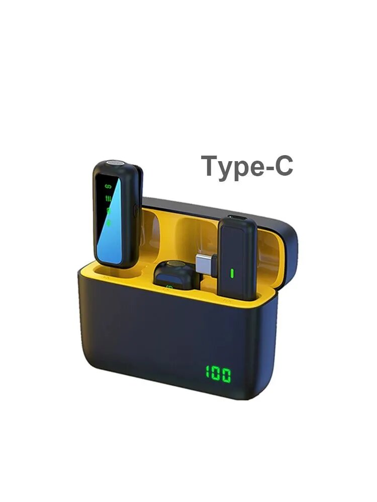 Микрофон Беспроводной петличный микрофон для Type-C с шумоподавлением, SX6, горчичный