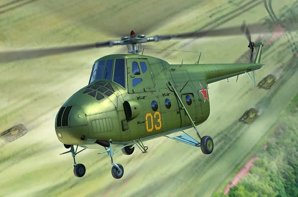 1/48 Российский вертолет Ми-4 Гонда Сборочная модель военная техника, пластик, для сборки