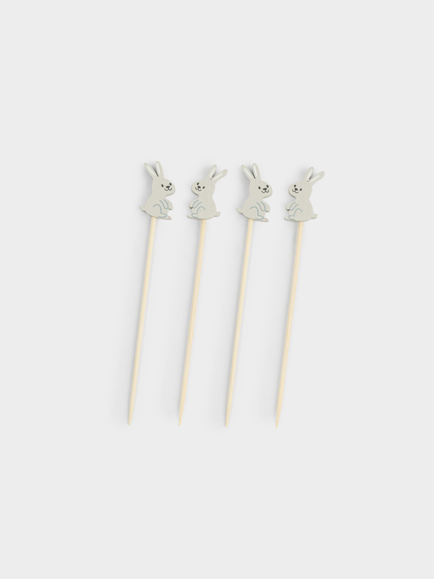 Шпажка для канапе, 9 см, 20 шт, бамбук, серая, Кролики, Elegant details, Kuchenland