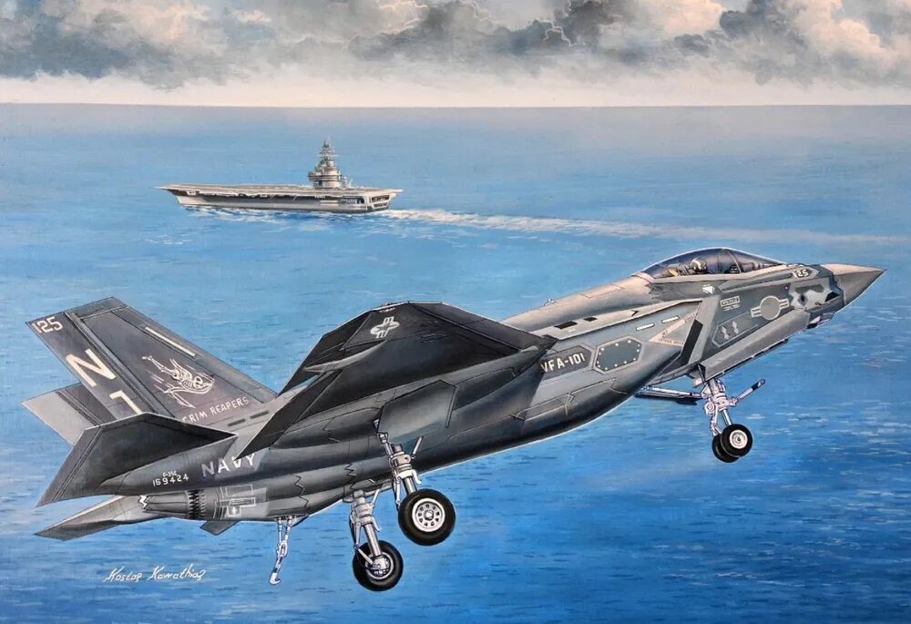 Trumpeter 03230 1/32 США F-35C Lightning Истребитель-штурмовик - Сборная модель самолета