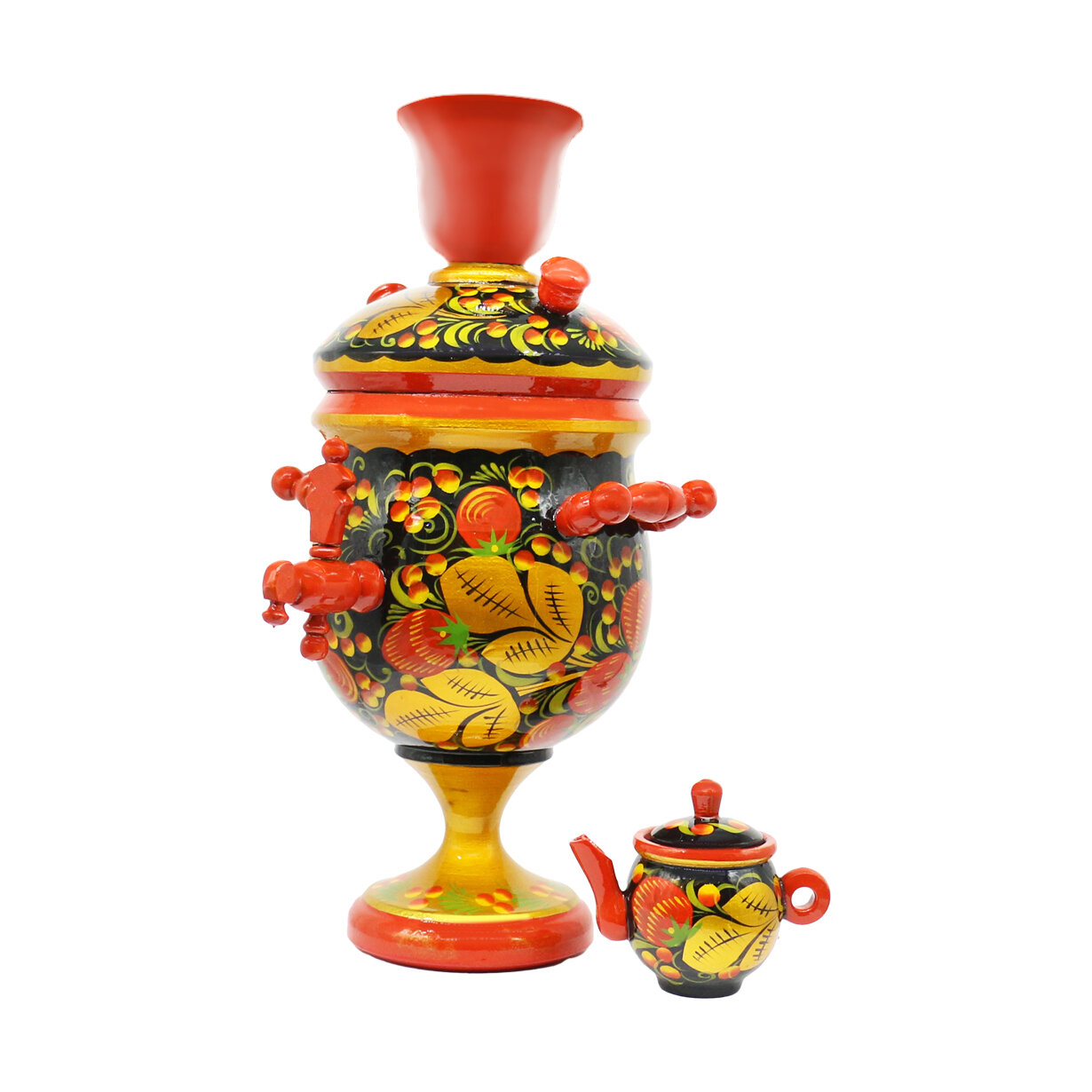 Хохлома поставок Самовар, дерево, 18х14см