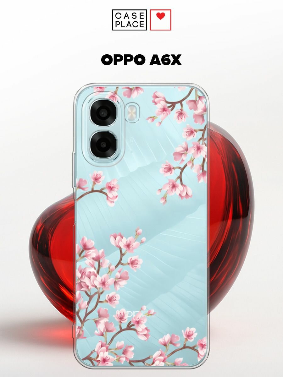 Силиконовый чехол на Oppo A6x / Оппо A6x с принтом Весенняя сакура