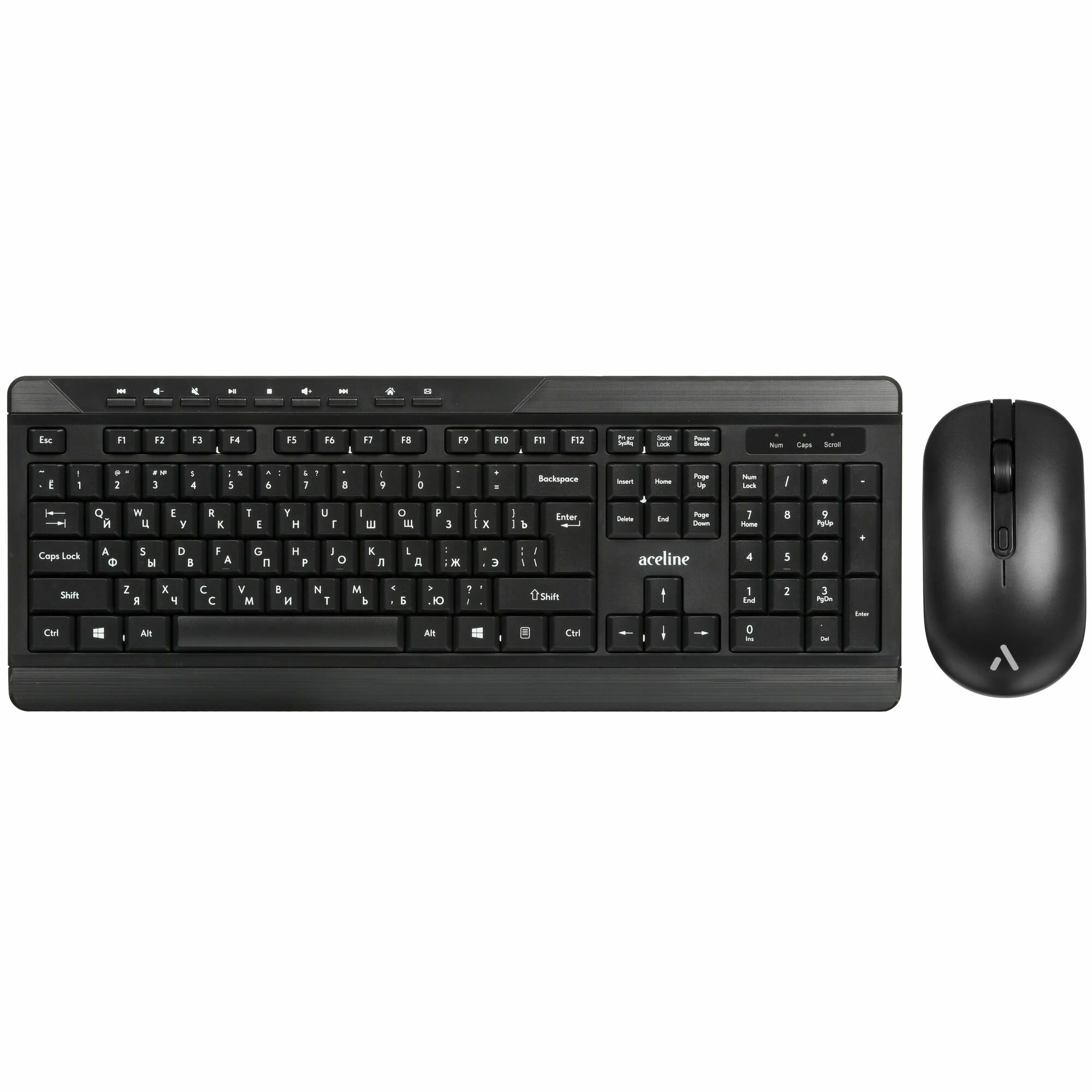 Клавиатура+мышь проводная Aceline 802-HF черный