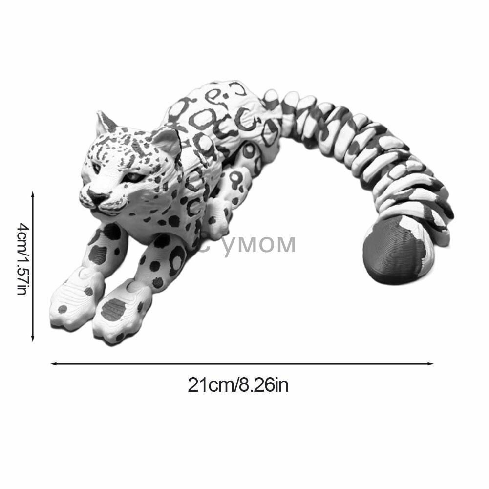 Игрушка Снежный барс , напечатанная на 3D-принтере/Пасхальное украшение, шарнирные соединения/Подарок для детей