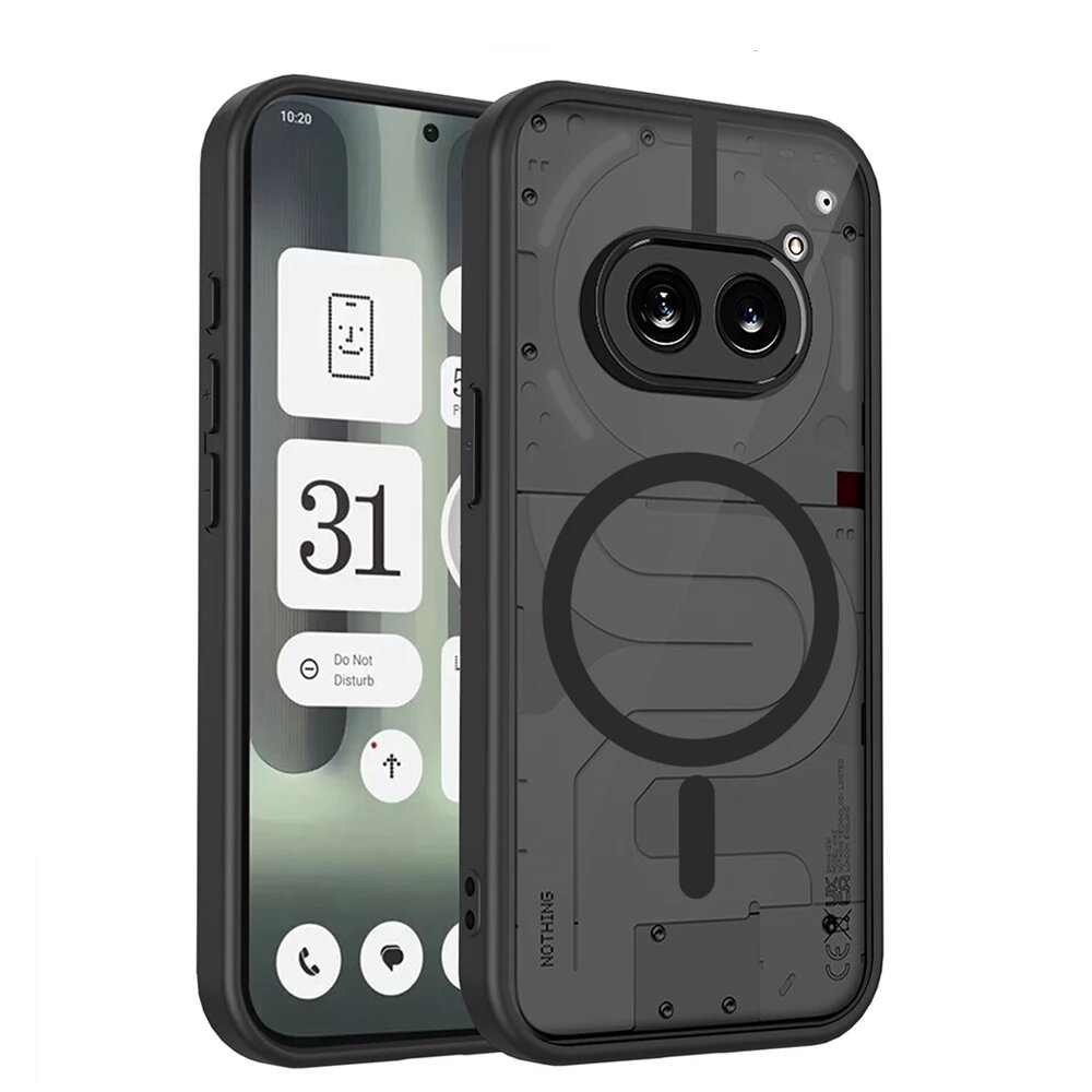 KEYSION Магнитный чехол для телефона Nothing Phone 2A Plus Силикон + ПК Матовый полупрозрачный противоударный чехол для телефона Nothing 2A