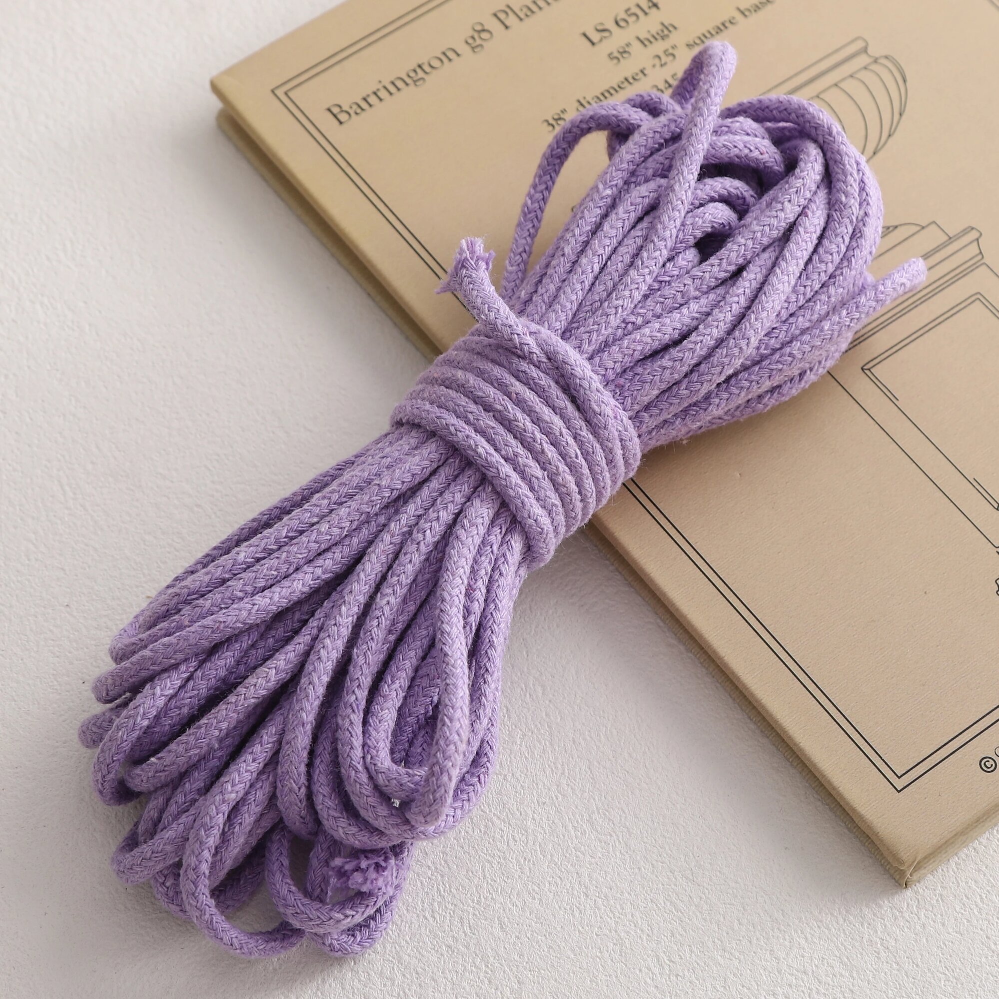 Хлопковый шнур Light Purple 10 метров, 3 мм