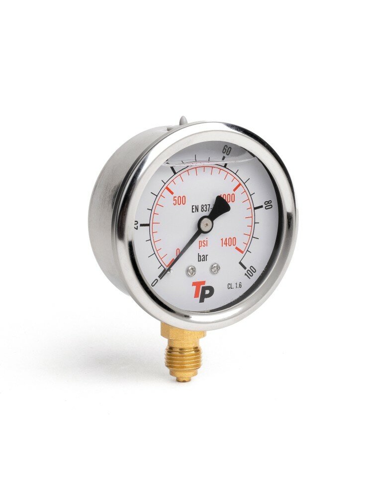 Манометр гидравлический виброустойчивый радиальный D63 мм 0-100 bar 1/4BSP TP