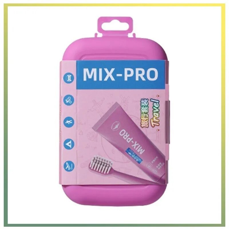 Портативный набор зубной щетки и пасты MIX-PRO для полости рта, Розовый