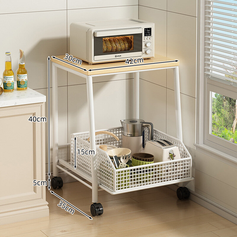 Кухонная стойка для микроволновой печи, стеллаж для хранения вещей от пола до потолка, 42*35*45 cm, С колесами