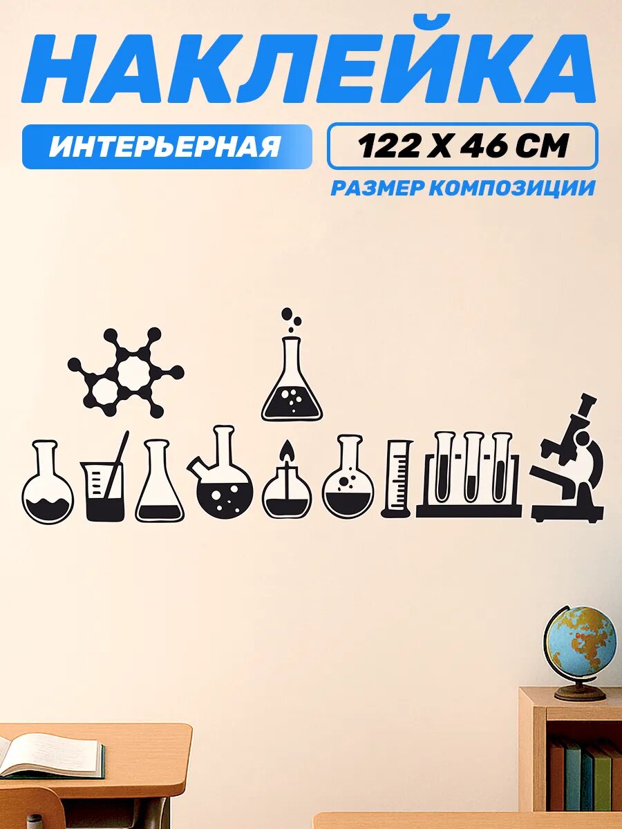 Наклейка на стену для декора Химические эксперименты