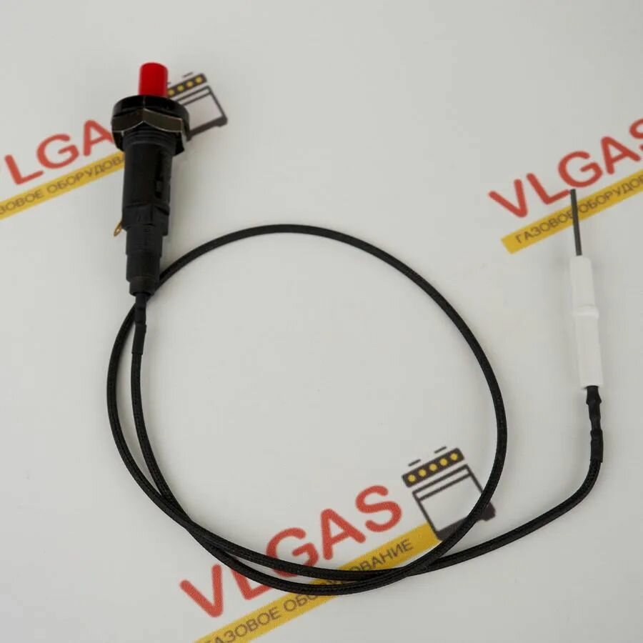 Комплект пьезорозжига для газовых напольных котлов (кнопка поджига электрод розжига провод пьезо розжига), 600 мм