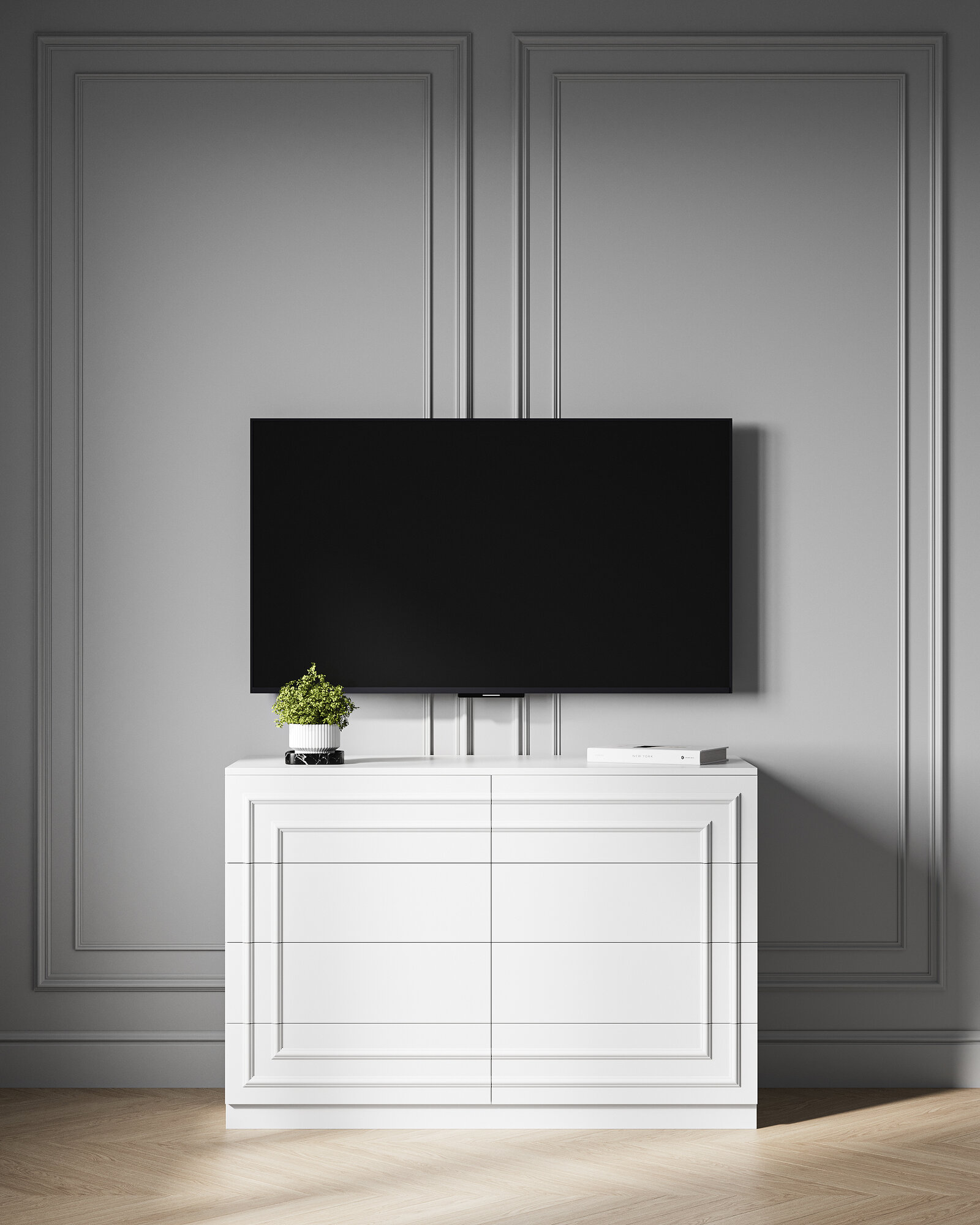 Комод Оливия с ящиками для одежды и хранения вещей, современный стиль, МДФ фасады