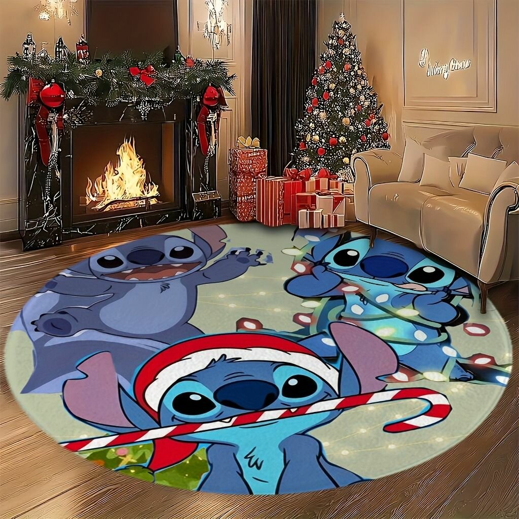 Рождественский карнавал Stitch: надевание шляпы с тростью, разноцветные гирлянды, обязательный коврик для домашнего использования
