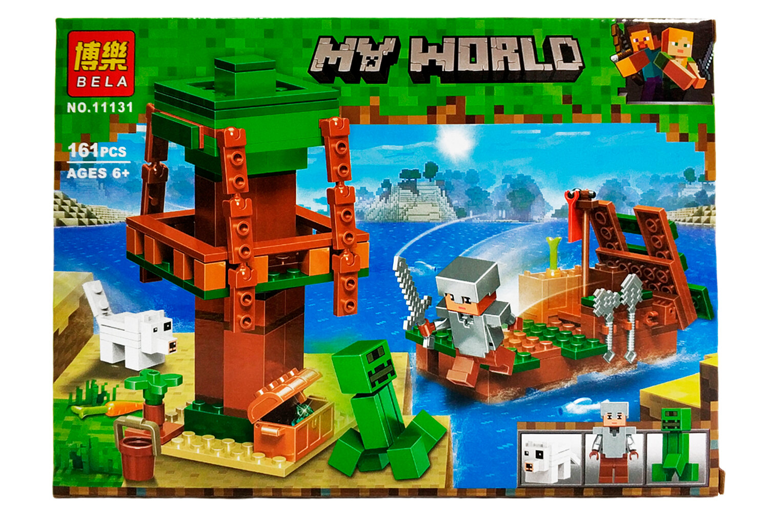Конструктор BELA My World "Путешествие к острову сокровищ на корабле" 11131, 161 деталь