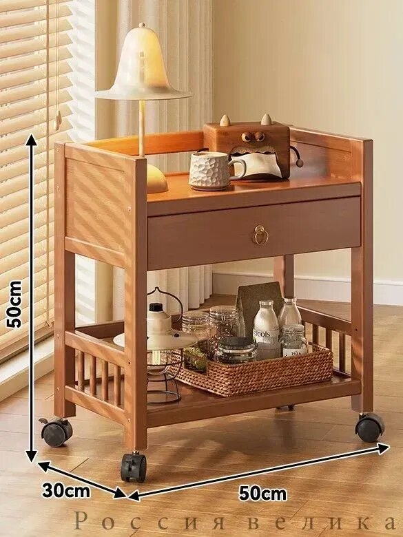 Этажерка, 2 секц, Бамбук, 50х30х50 см