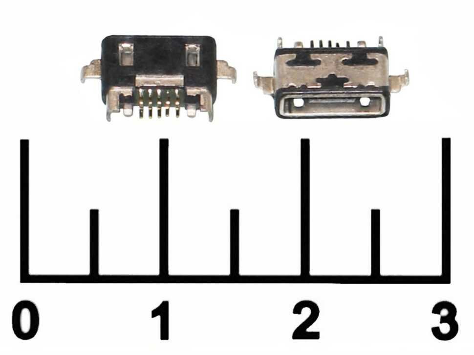 Разъем питания micro USB 5pin гнездо Xiaomi Mi 2 (квадратный) (РЗ-0944)
