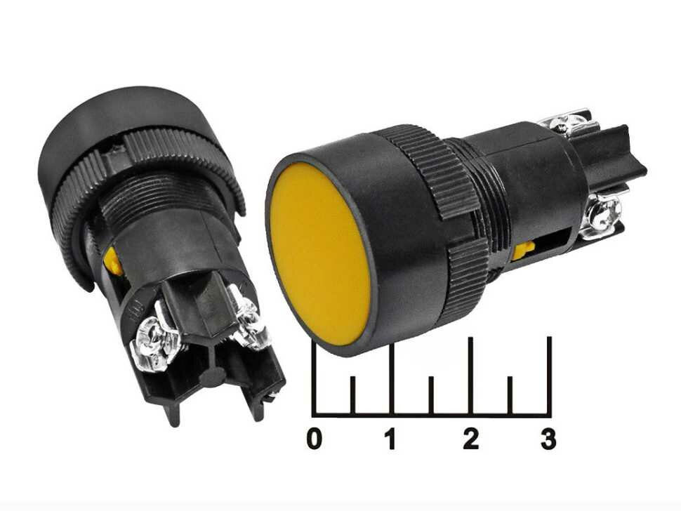 Кнопка LXA2(3SA5)-EA151 без фиксации желтая 2 контакта