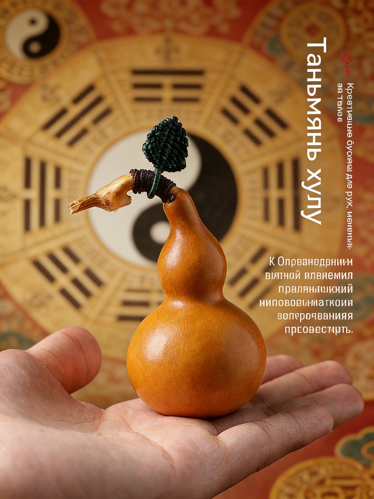 Натуральный узор из тыквы ручной работы, тыква по фэн-шуй, талисман на удачу, китайский таинственный подарок