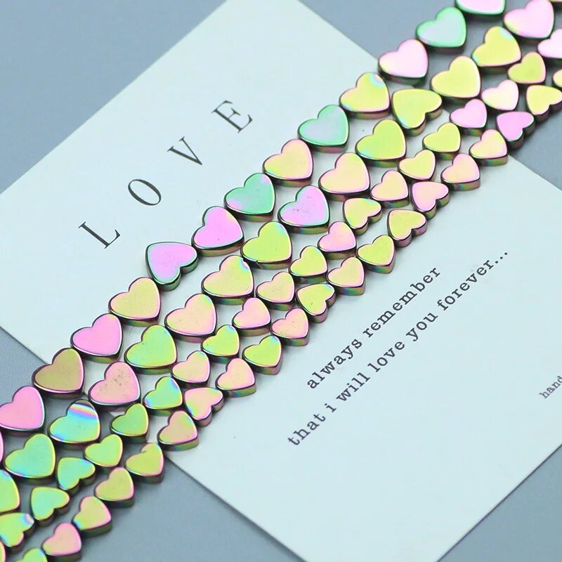 Гематитовые бусины wlyees сердце 6/8 мм 8mm 47pcs 1Strand, New Green