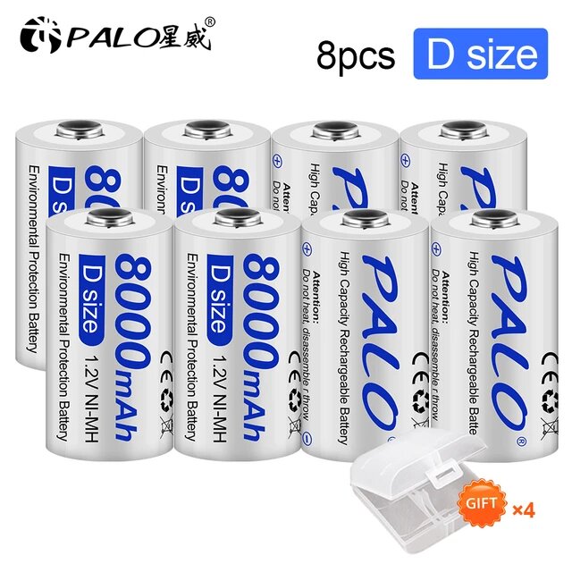 PALO Аккумуляторная батарея 8000 мАч тип D 8PCS White