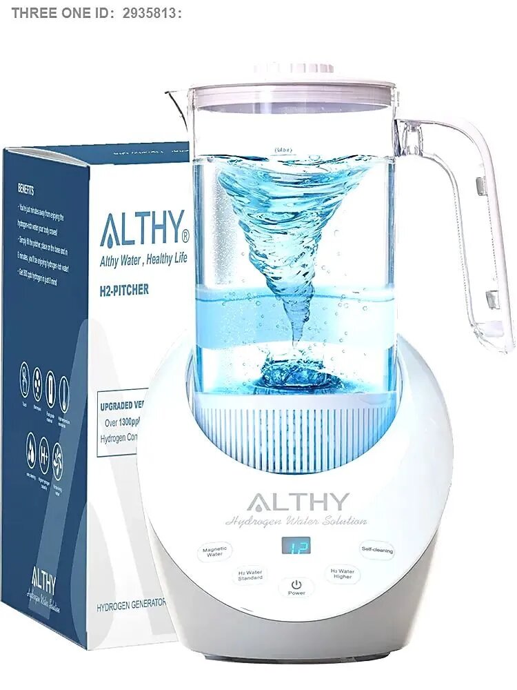 Водородная бутылка / Генератор водородной воды, H2-PITCHER, Performance DuPont SPE & PEM Двухкамерная технология, Портативный ионизатор воды чайник