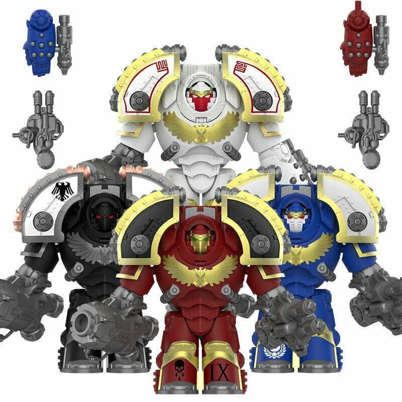 Набор минифигурки Вархаммер 40000 / Warhammer 40000(40K), Astartes, Tactical Dreadnought Armour, совместимы с легo конструкторами 4шт (8см, пакет)/DY756-759