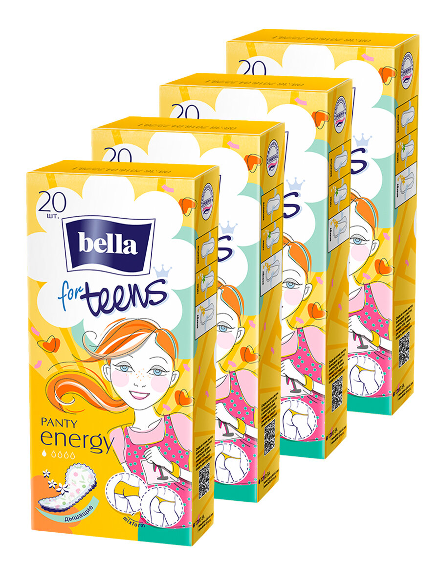 Bella Прокладки женские ежедневные energy 4х20 шт 1 капля