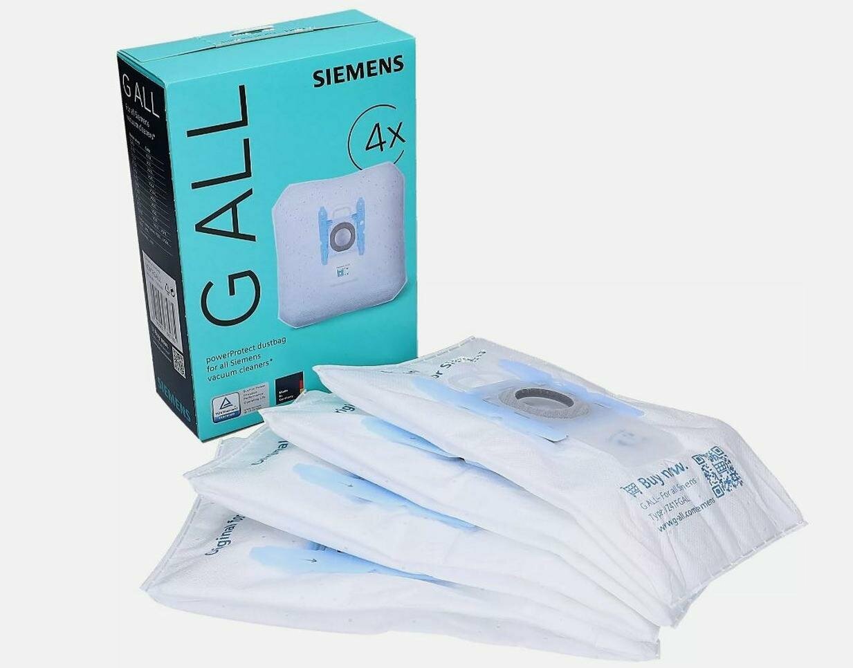 Мешки-пылесборники Siemens PowerProtect VZ41FGALL, тип "G ALL", 4 шт, для пылесосов Bosch