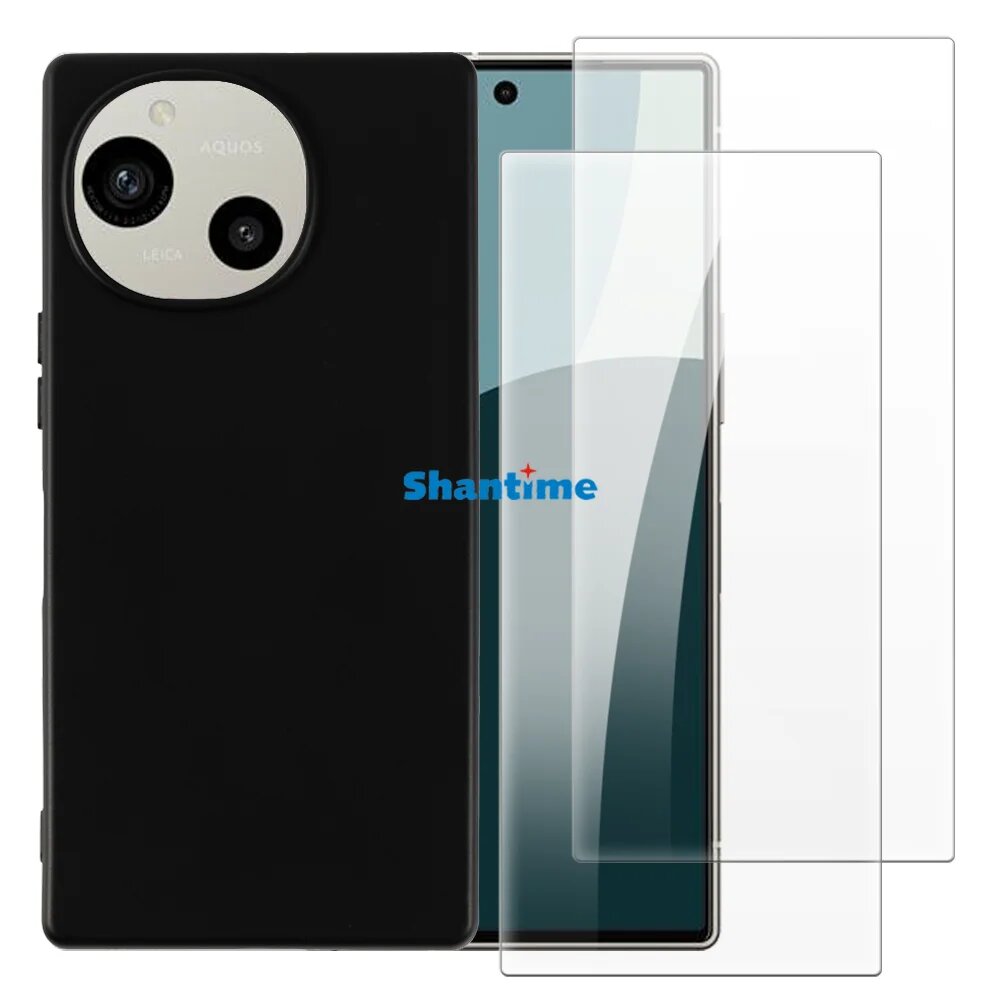 Черный чехол и защитное стекло для Aquos R9 SH-51E