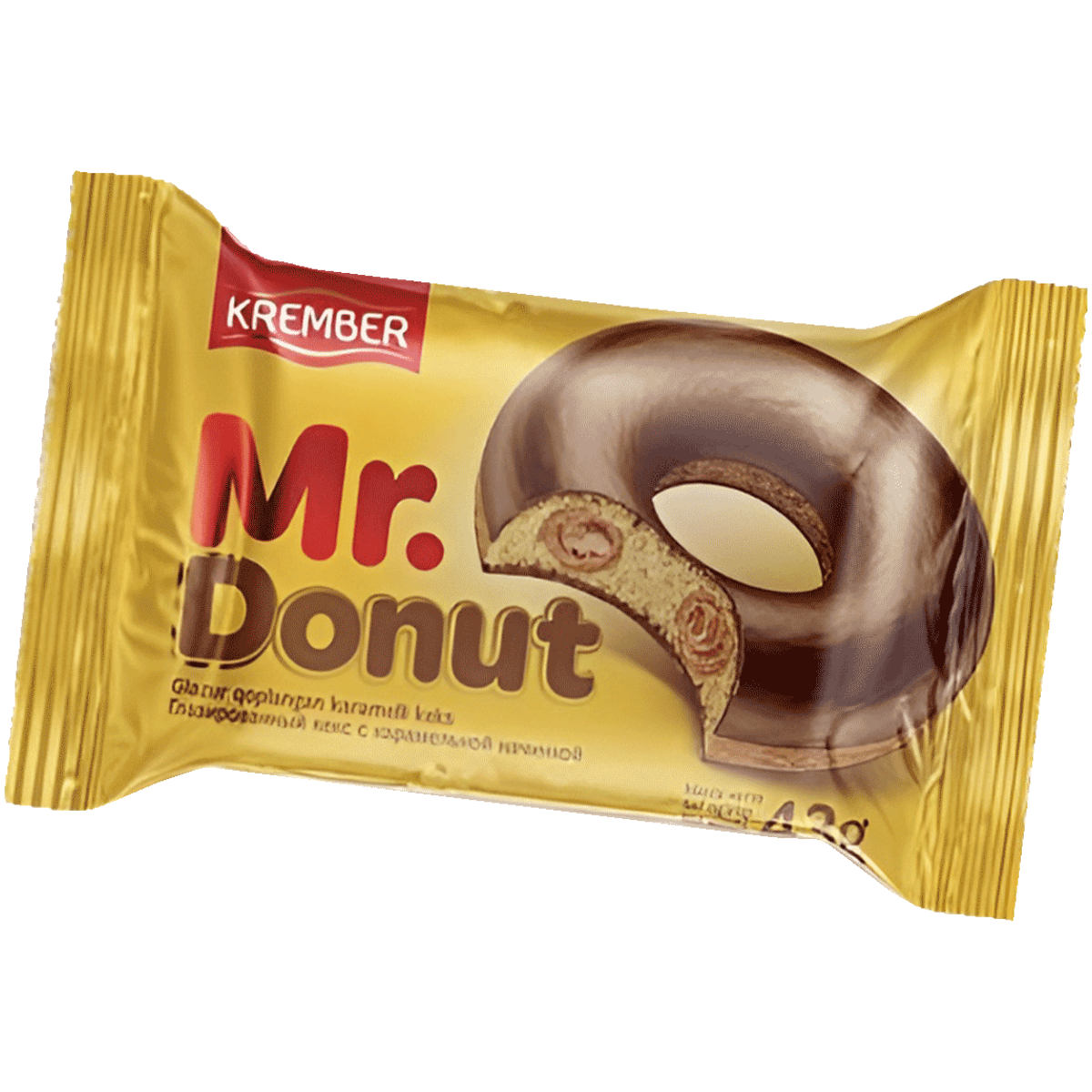 Кекс Krember Mr. Donut глазированный с карамельной начинкой 43 г
