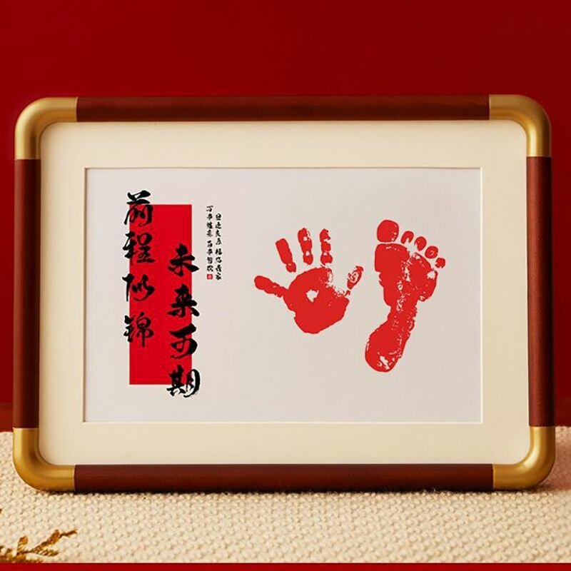 Подарок на первый день рождения ребенка, на месяц, на год, отпечатки ножек, сувенир на 100 дней ребенка, фотосессия, памятная фоторамка.